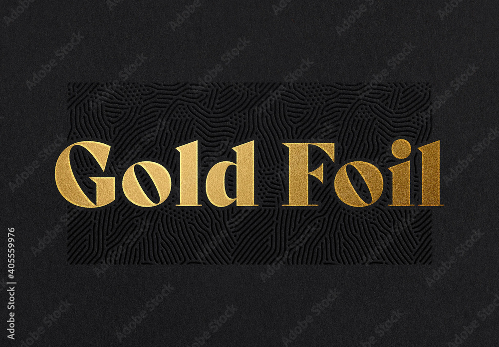 Gold Foil Text Effect Logo Mockup Stock Template | Adobe Stock