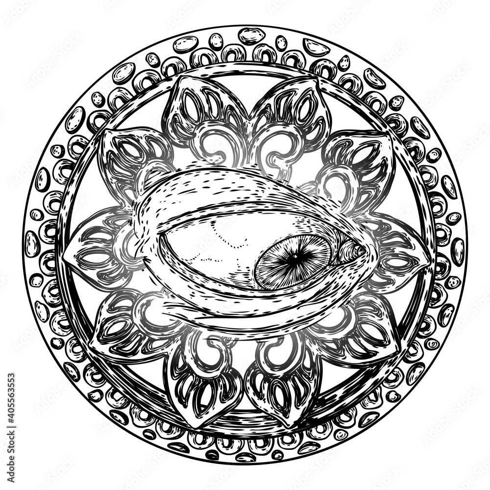 Various drawing of the all seeing eye in different direction and ...