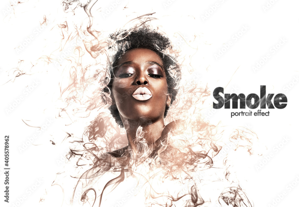 Smoke Portrait Effect Mockup Stock Template | Adobe Stock