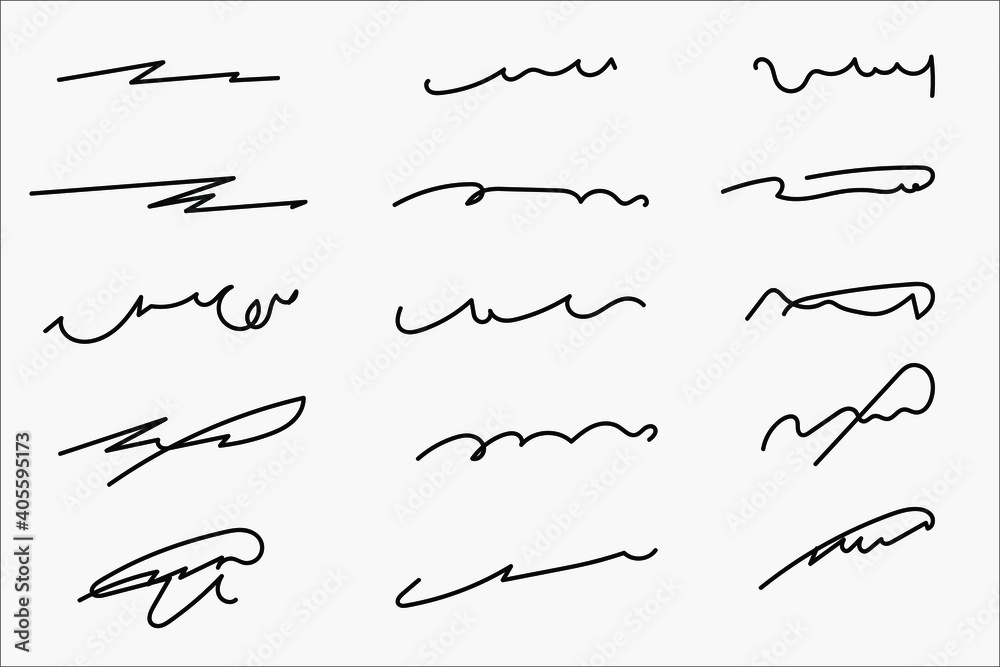 hand drawn scribble line art element set. Stock Vector | Adobe Stock