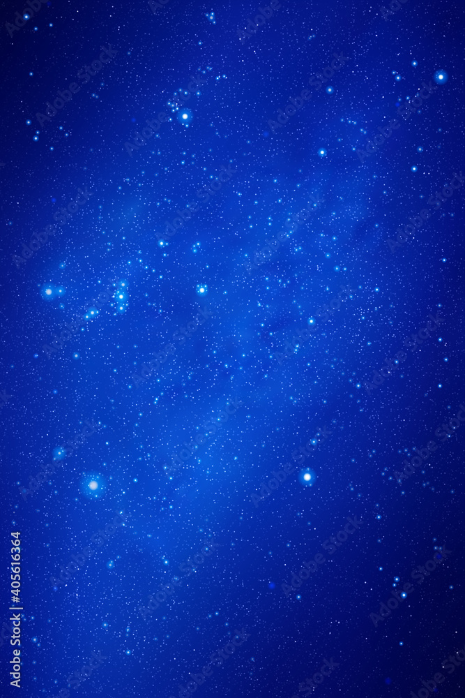 Night starry sky. Stars and nebula. Blue vertical space background ...