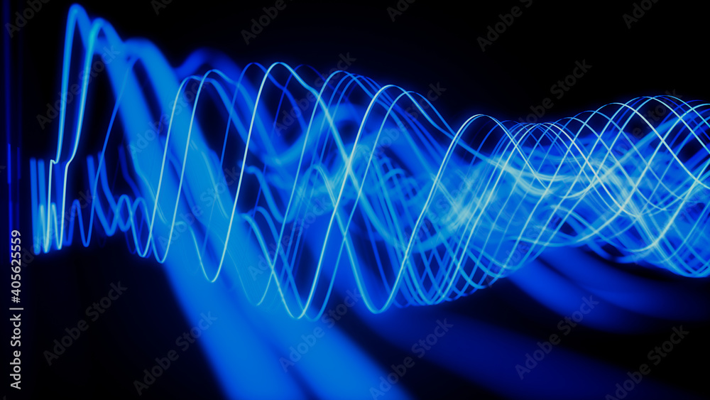 Sound Wave Vizualisation concept. Music audio frequencies represented ...