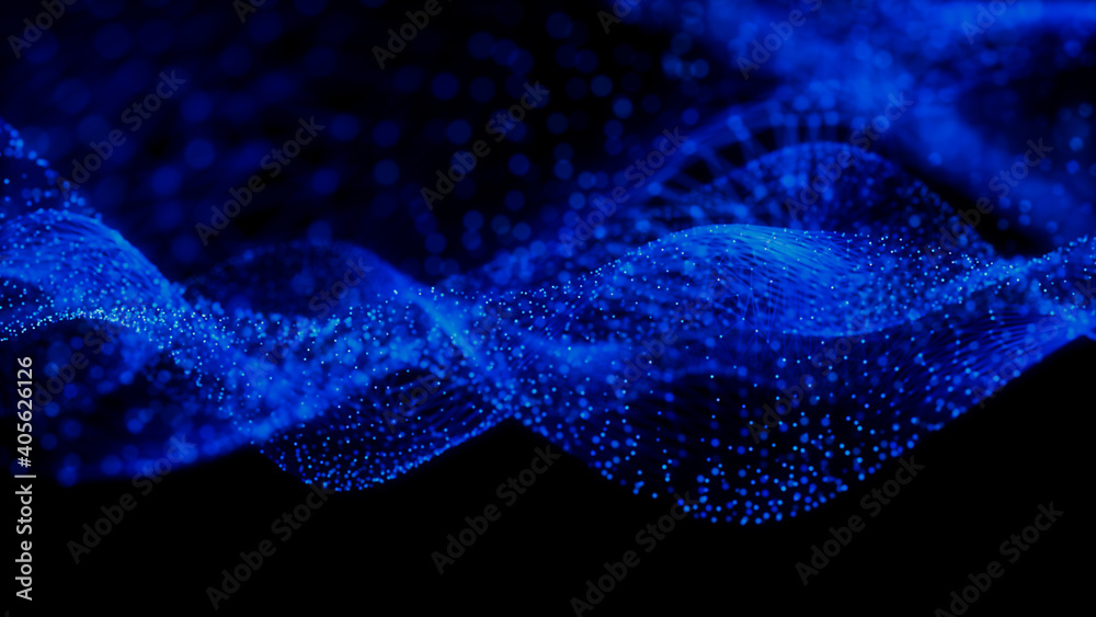 Abstract 3D Technology concept. Big Data and Artificial Intelligence ...