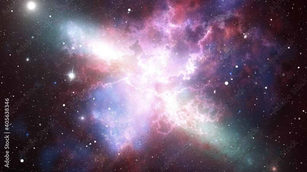 Galaxy Space Nebula, Flight through Universe, Interstellar space travel ...