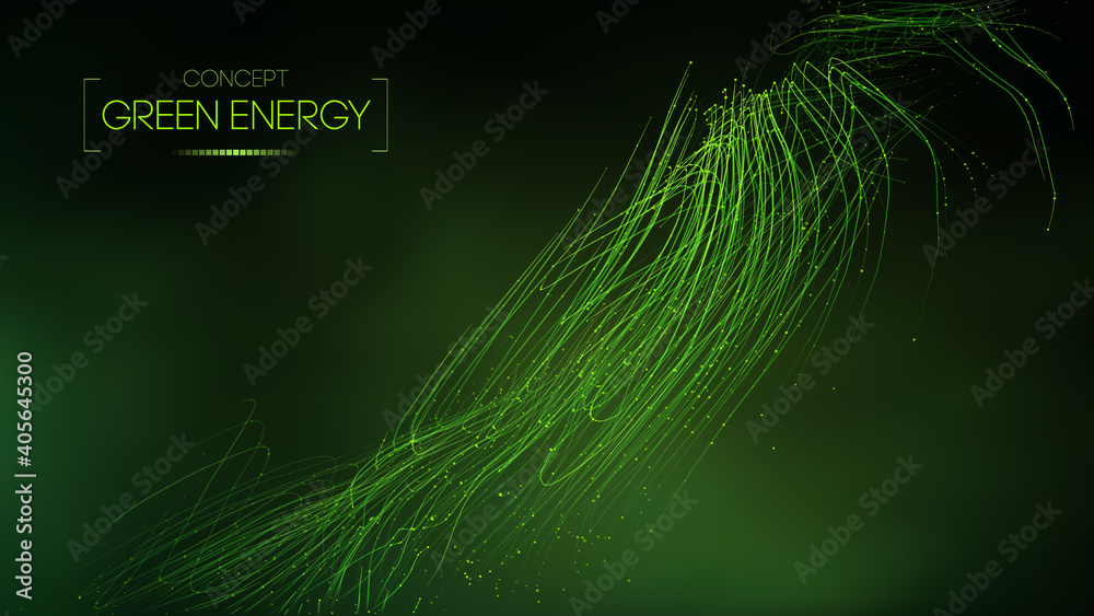 Green energy concept. Vector green technology background. Futuristic ...