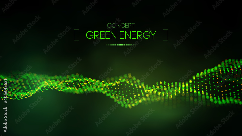 Green energy concept. Vector green technology background. Futuristic ...