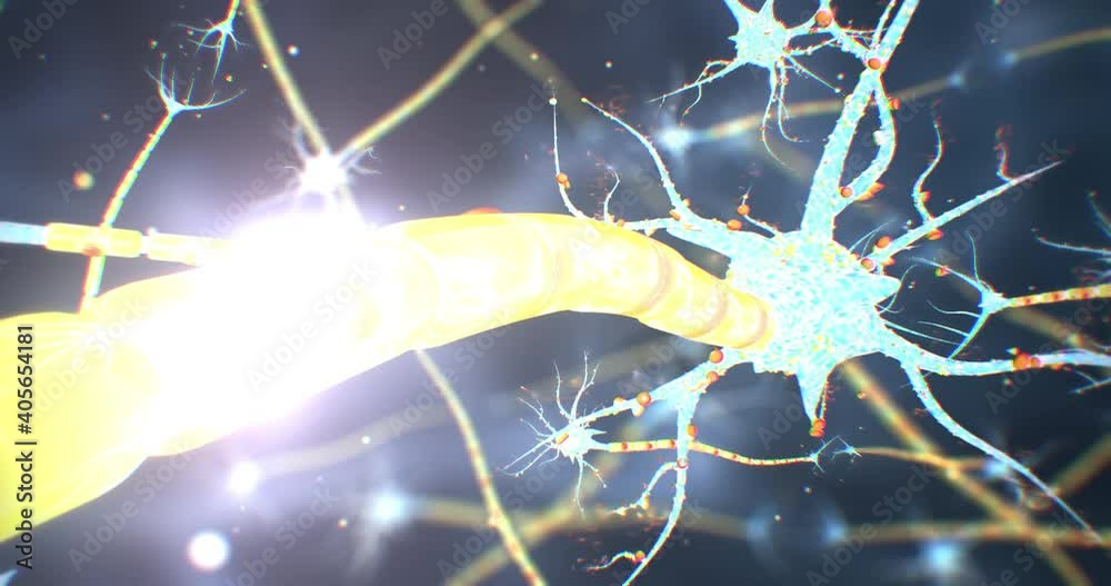 Neuronas And Synapse 3d Render Neuronal Activity In The Brain Neural