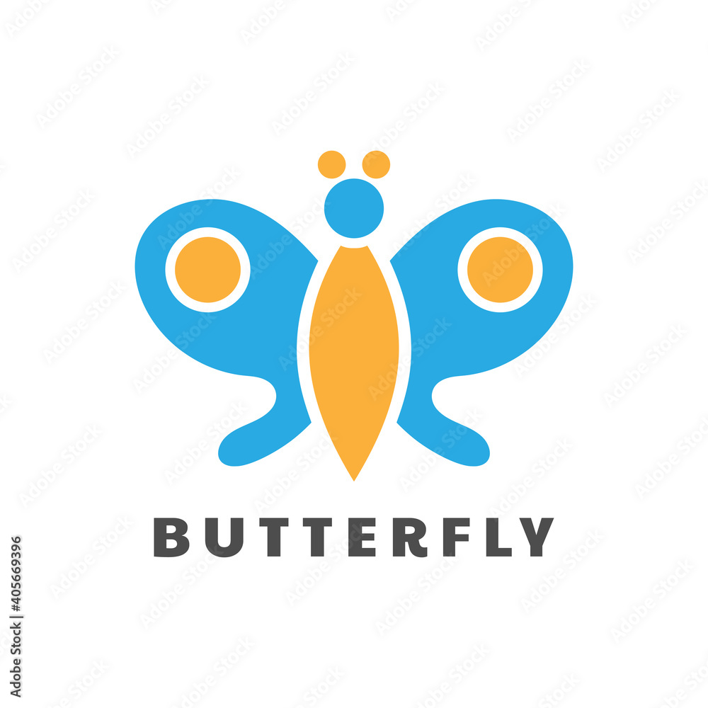 butterfly logo design template vector illustration Stock Vector | Adobe ...
