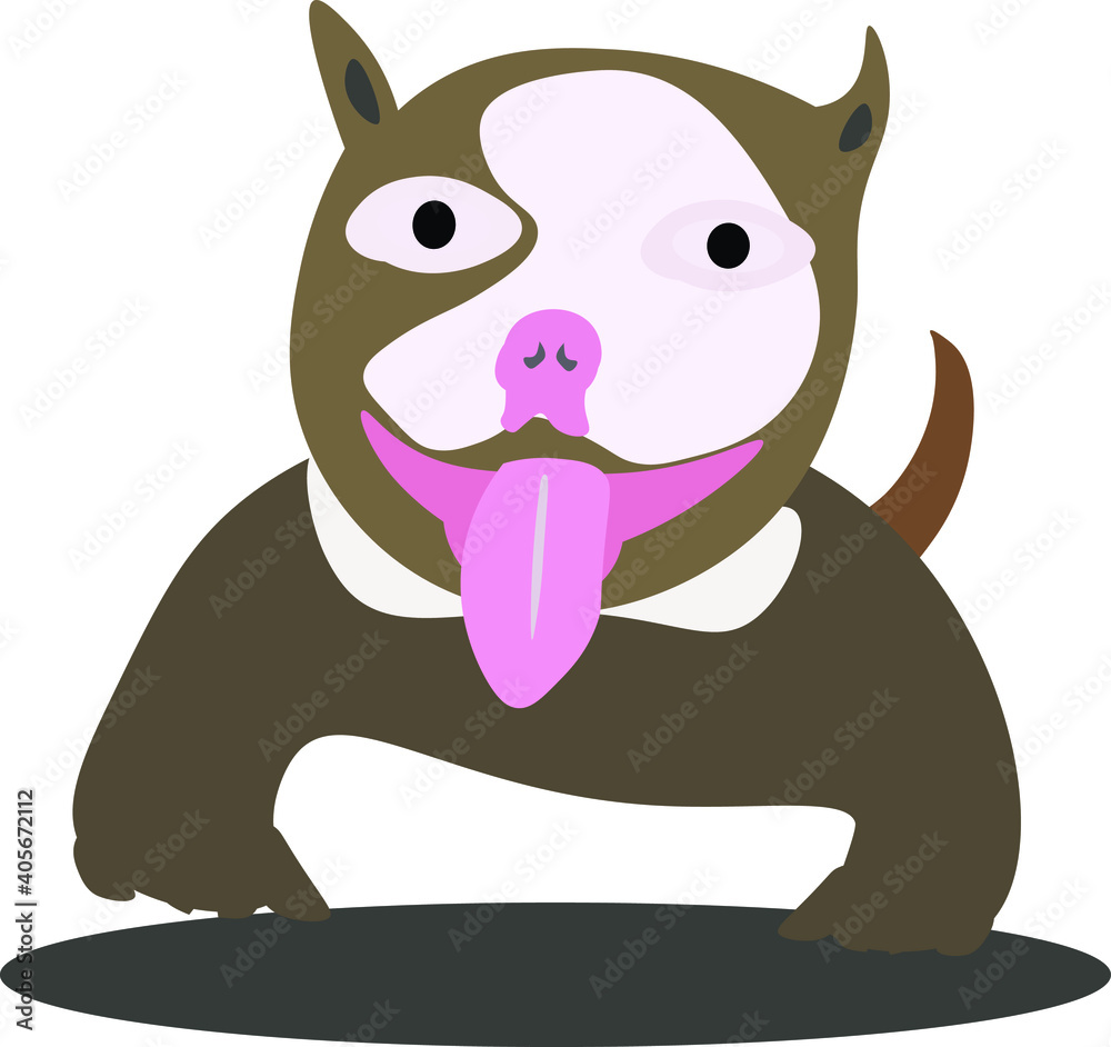 American bully dog cute on white background Stock Vector | Adobe Stock