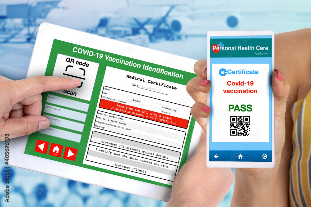 QR code scan application checking covid-19 vaccination e-certificate ...