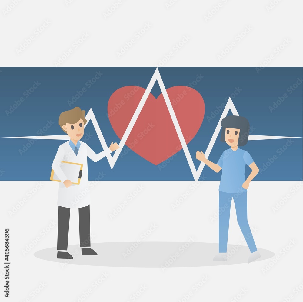 Check up risk and take care of heart disease by doctor and nurse team ...