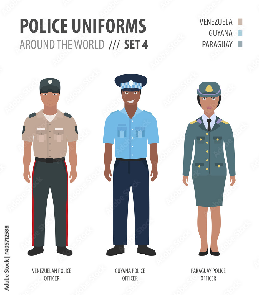 Police uniforms around the world. Suit, clothing of american police ...