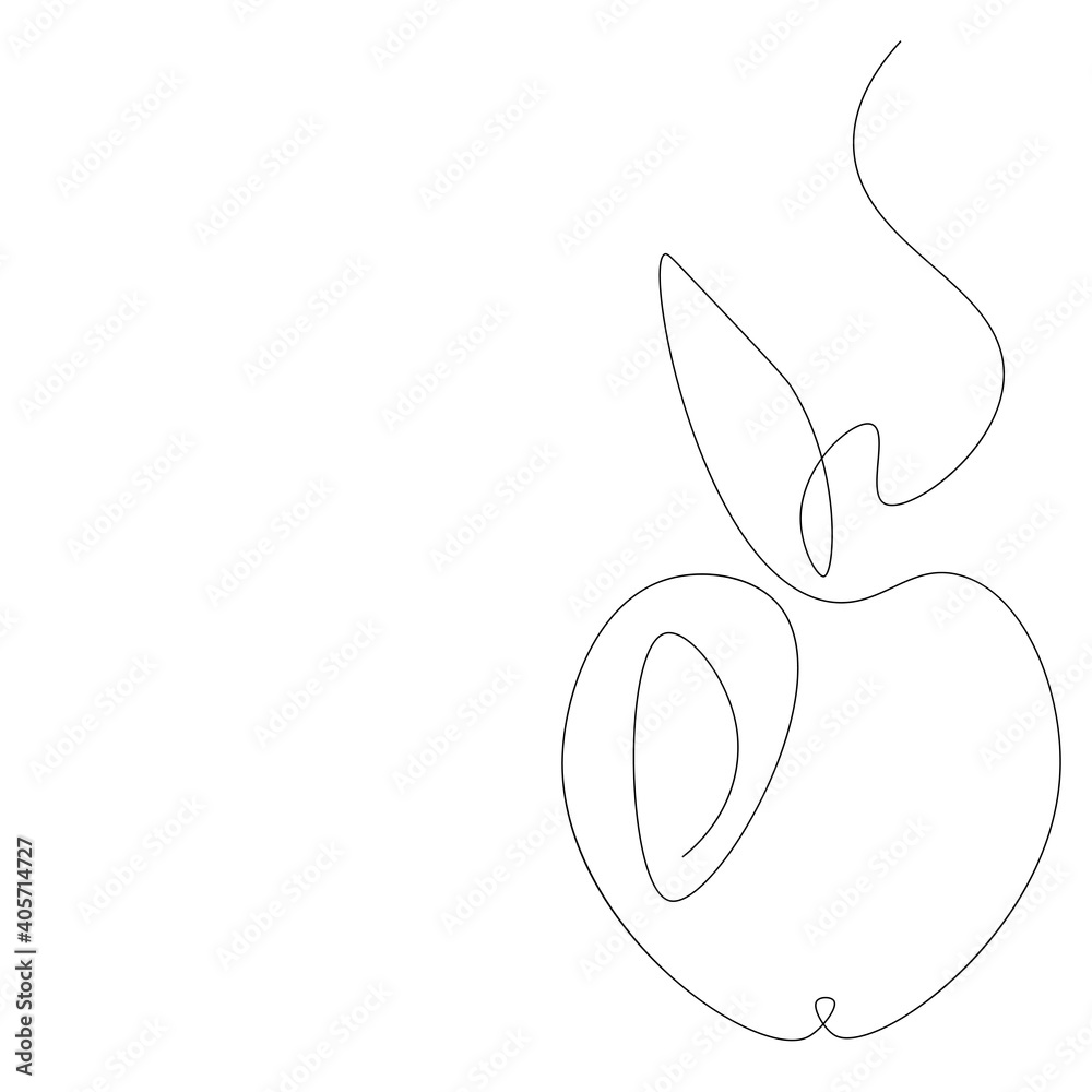 Apple icons on white background one line drawing, vector illustration ...