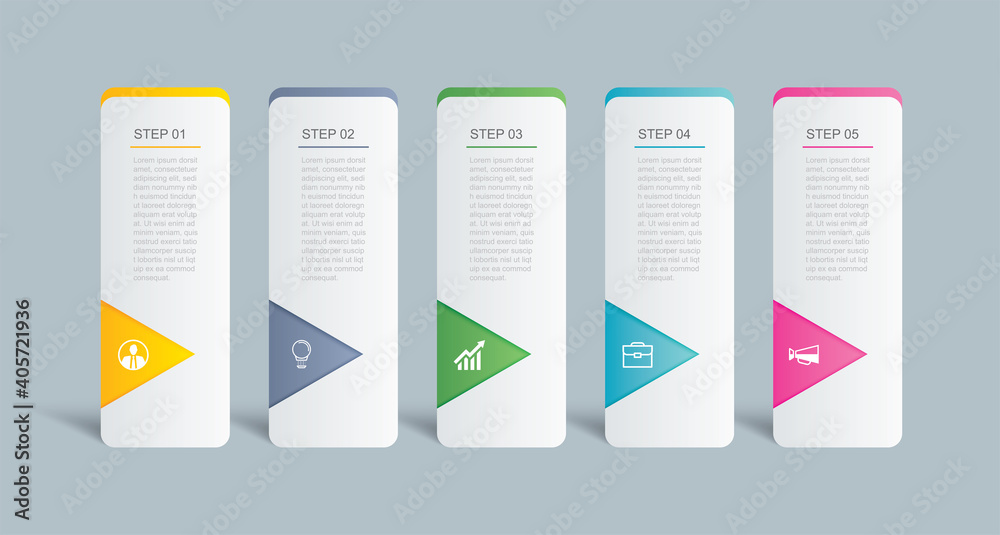 5 data infographics tab index template design. Vector illustration ...