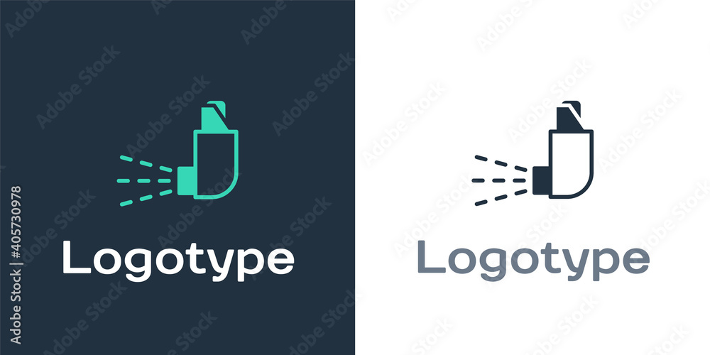 Logotype Inhaler icon isolated on white background. Breather for cough ...