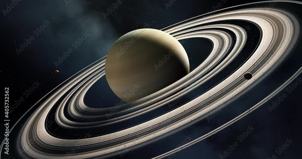Saturn 3D and its rings, moons of Saturn, Solar System, Solar System ...