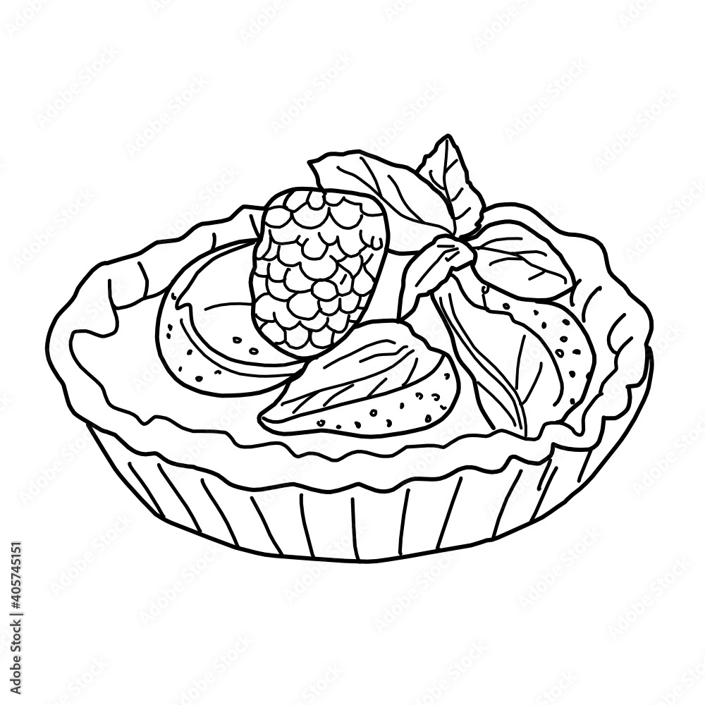 Strawberries Tart Sweets Desserts Whiteboard Animation SVG Image Stock ...
