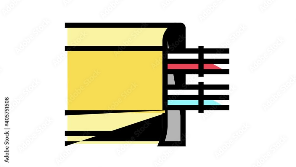 cable laying in skirting board animated color icon. cable laying in ...
