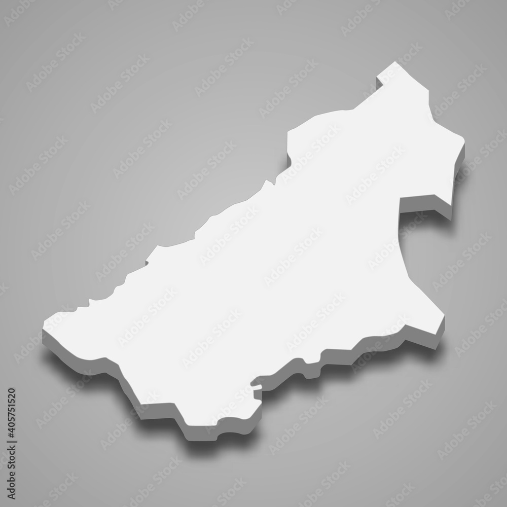 3d isometric map of Qasim is a Region of Saudi Arabia Stock Vector ...