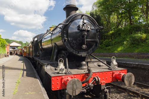 Steam Locomotive GWR 3802 preserved at the Llangollen heritage steam ...