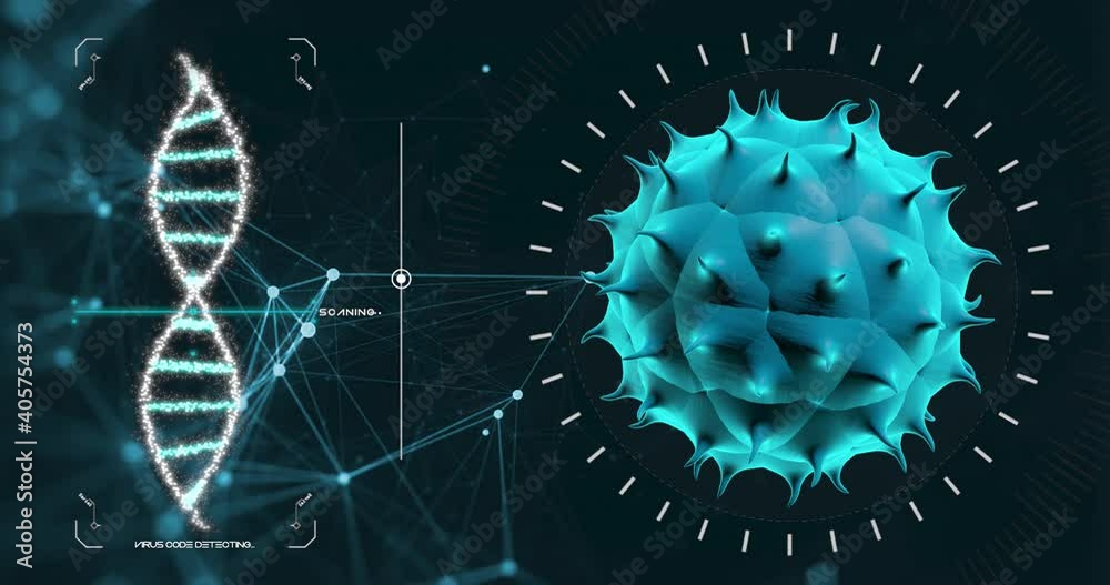 Realistic Coronavirus Covid-19, 3D animation seamless loop. SARS-CoV-2 ...