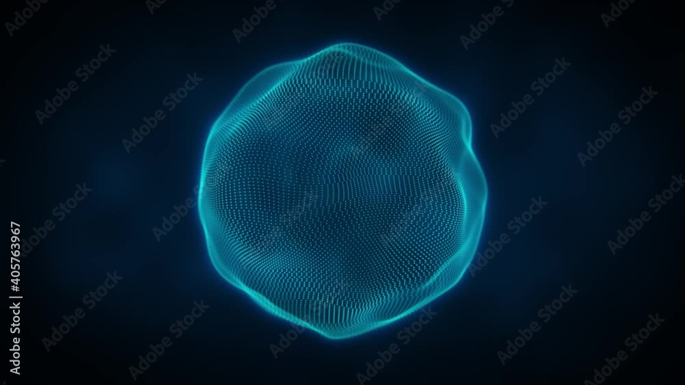 Vidéo Stock Abstract Digital Sphere Glowing And Flowing Loop/ 4k ...