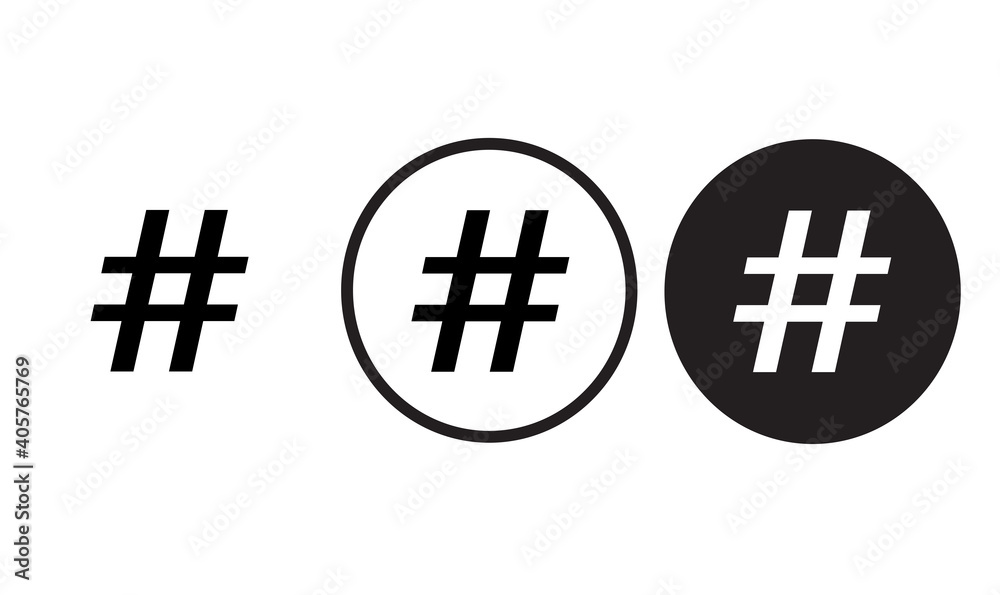 icon hashtag black outline logo for web site design and mobile dark ...