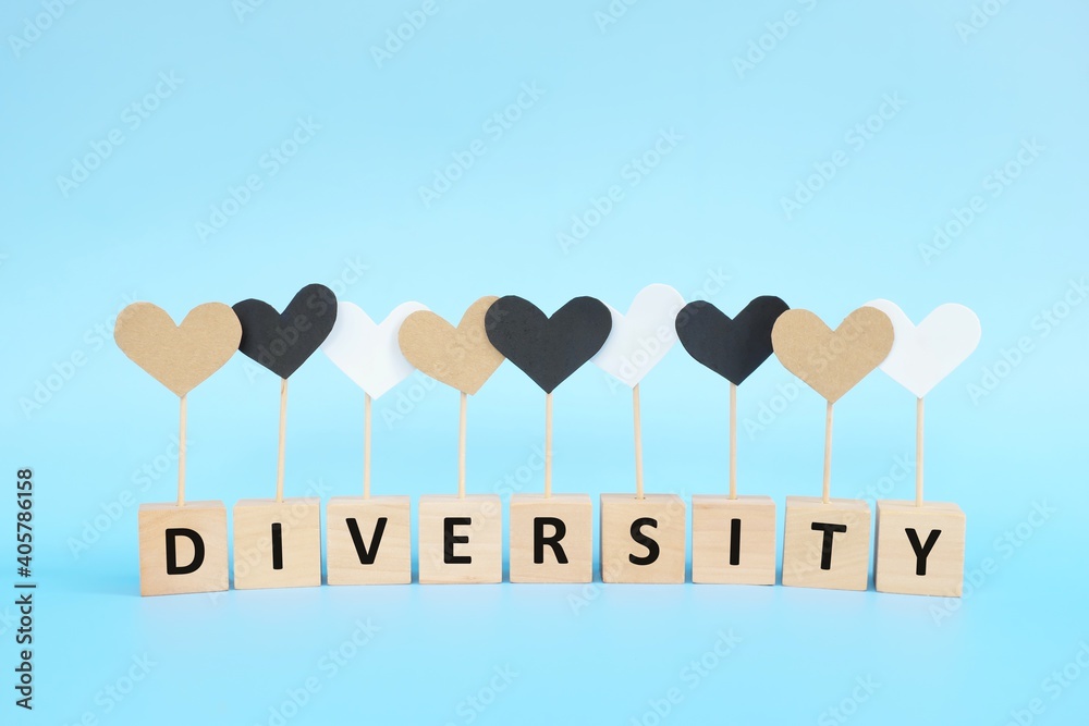 Racial equality, inclusion, love and cultural diversity concept. Brown ...