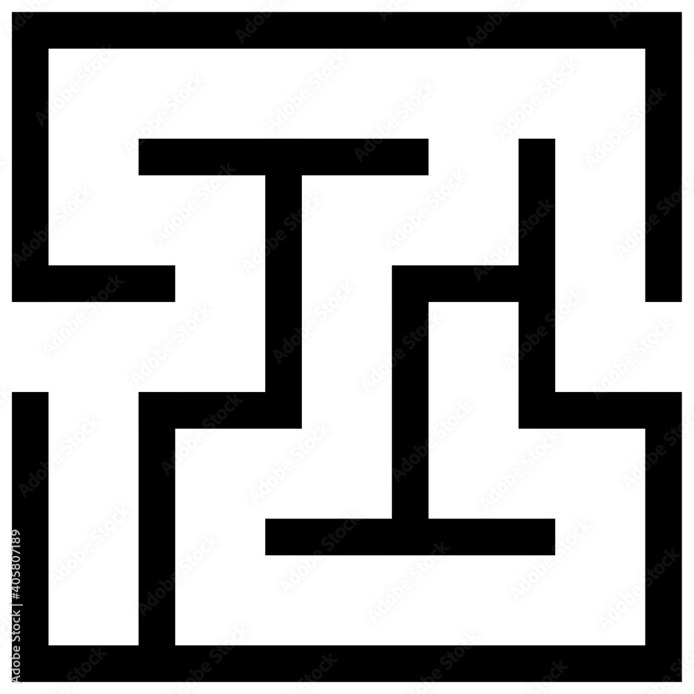 Einfaches Labyrinth im Quadrat Format Stock Illustration | Adobe Stock