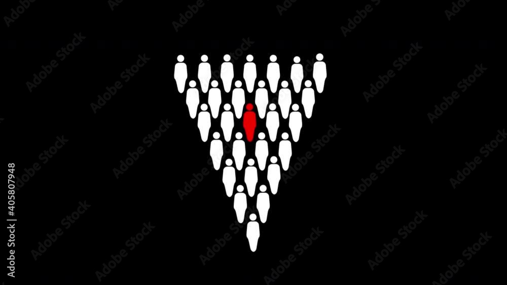 Multi Level Human Pyramidal Structure and zooming to a person Animation ...