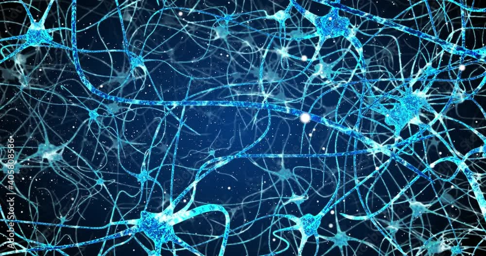 Stockvideo Neurons and neural connections 3D render. Neuronal activity ...
