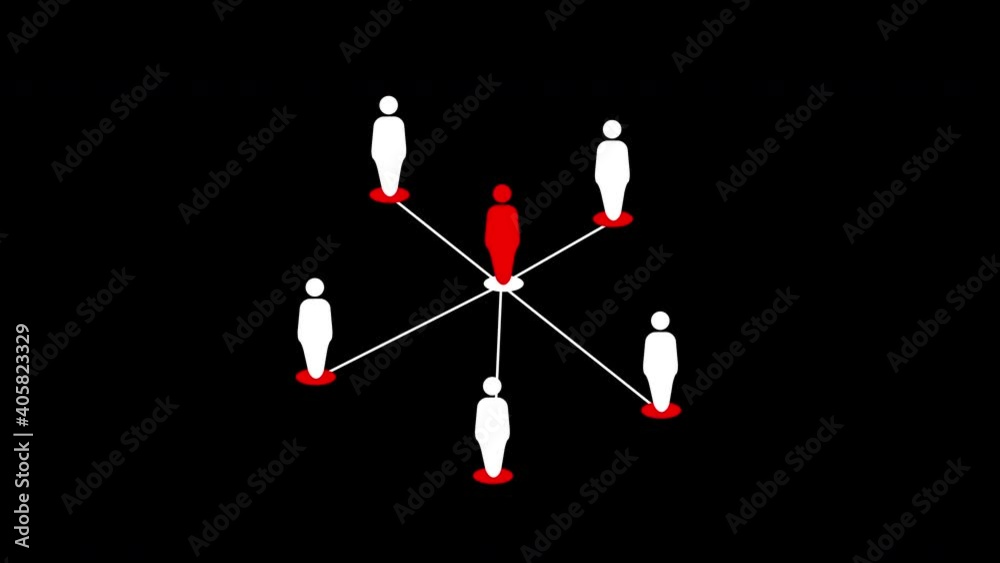 Organization Star Diagram Structure Animation on Black Background Stock ...