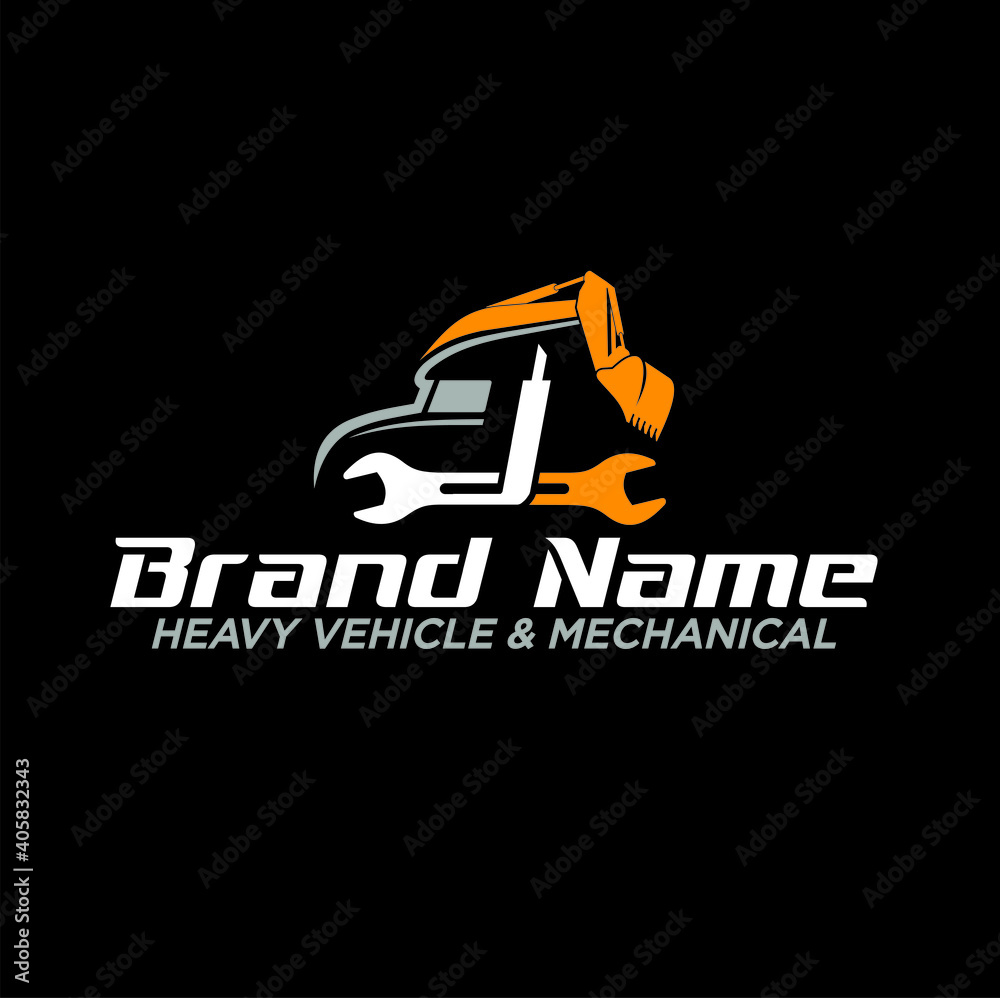 logo template for heavy vehicle & mechanical service. Stock Vector ...