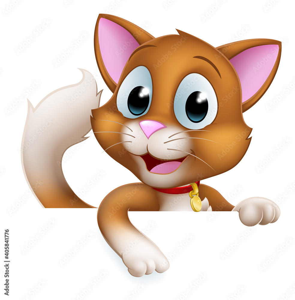 Cartoon Cat Pointing