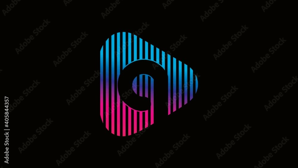 Letter Q Play Button, Media Studio Stream Based Technology, Colorful ...