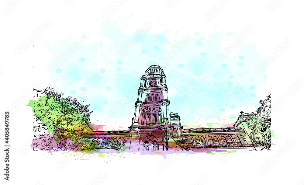 Building view with landmark of Dawei is the city in Myanmar ...