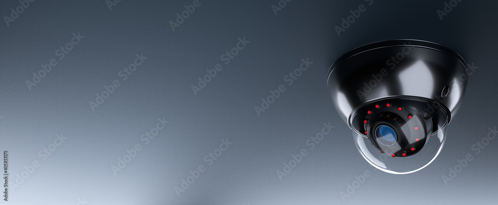 Security CCTV camera or Surveillance System. 3D Render Stock ...