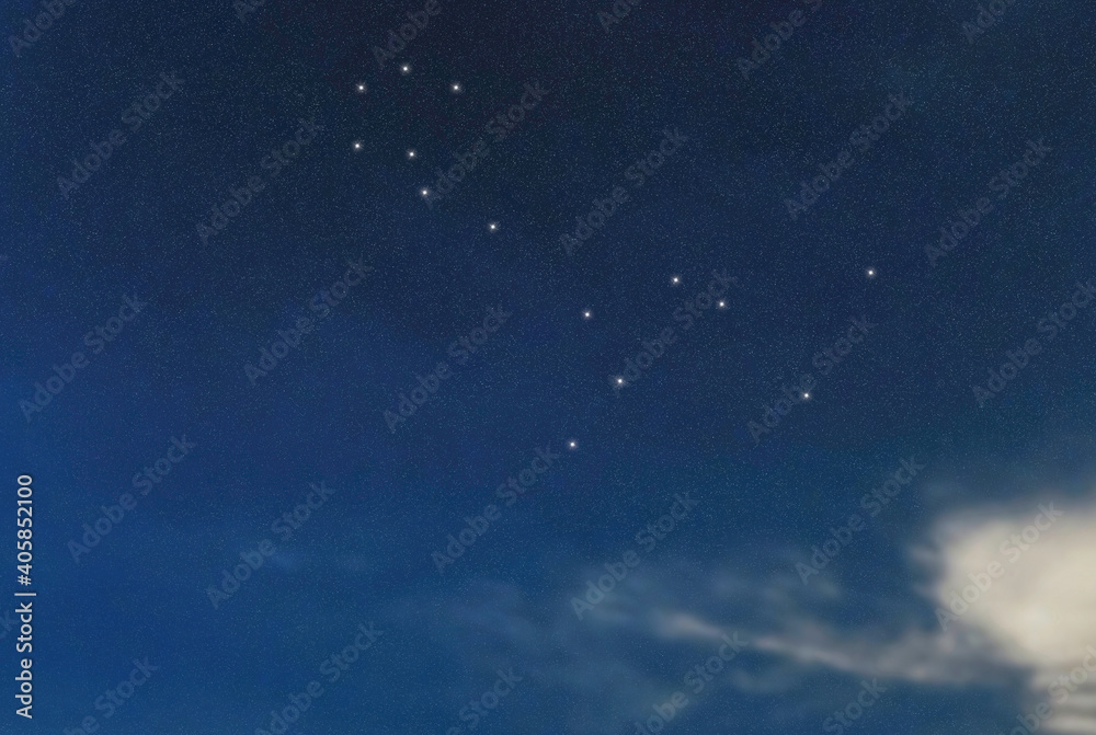 Cetus star constellation, Night sky, Cluster of stars, Deep space ...