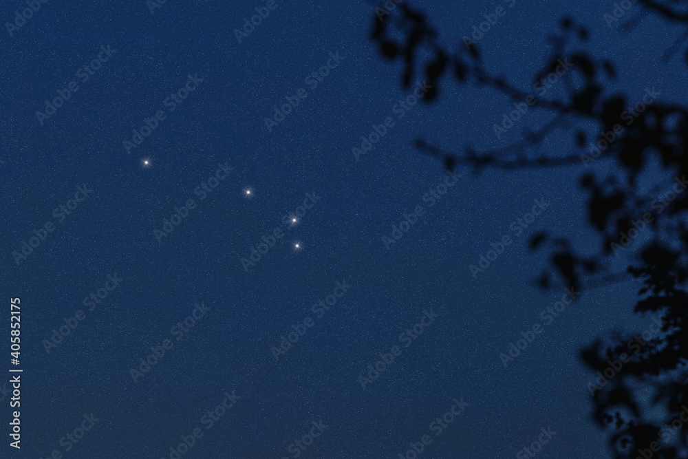 Aries star constellation, Night sky, Cluster of stars, Deep space, Ram ...