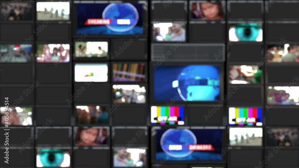 TV wall, Looped Video, used news studio background Loop Stock Video ...