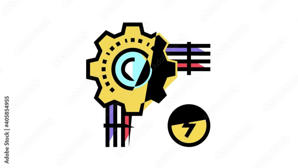 electrical wire animated color icon. electrical wire sign. isolated on ...