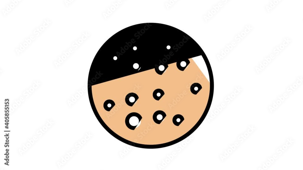 chronic blistering skin disease animated color icon. chronic blistering ...