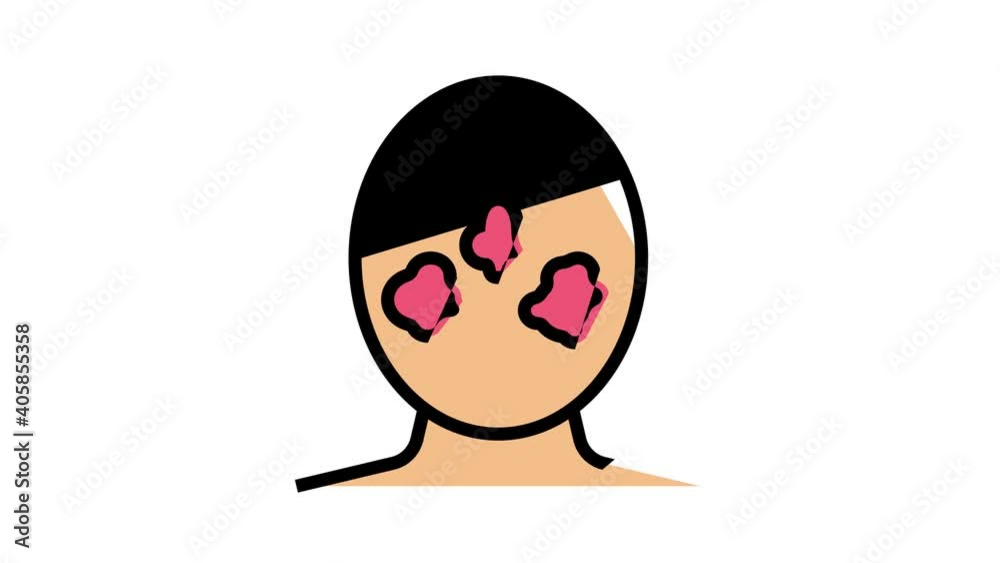 rosacea skin disease animated color icon. rosacea skin disease sign ...