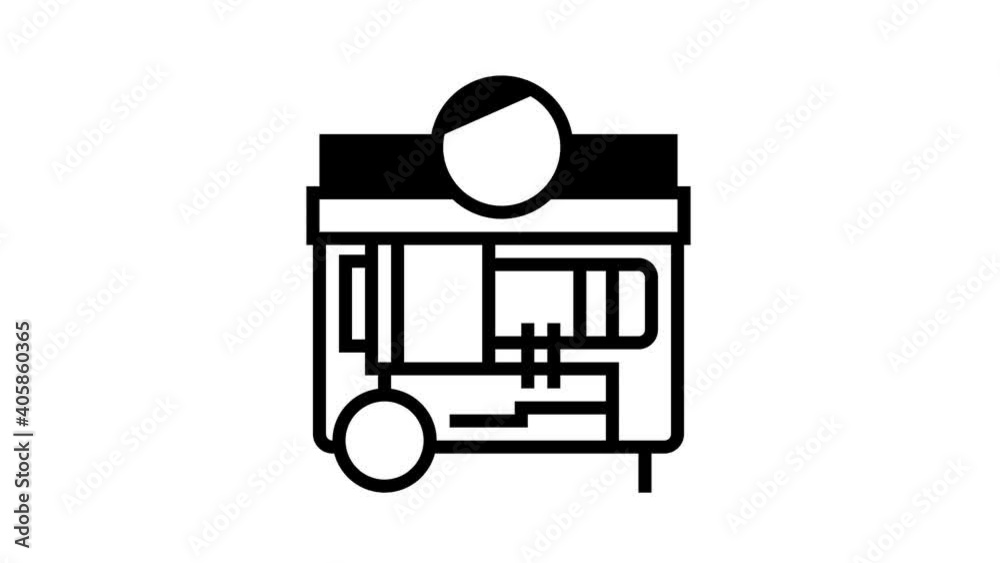 electrical generator animated black icon. electrical generator sign ...