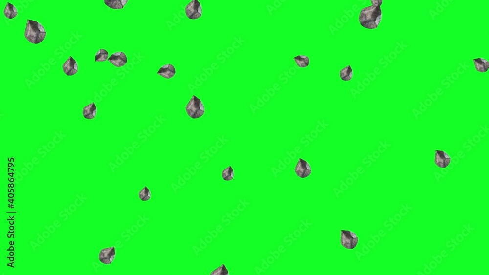 rocks stone debris concrete particles falling rain demolition collapse ...