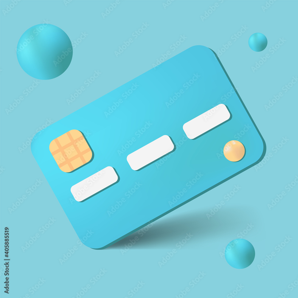 3d credit card vector with chip for business and finance. Realistic ...