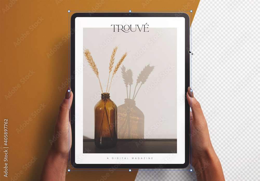Hands Holding Tablet Mockup Stock Template | Adobe Stock