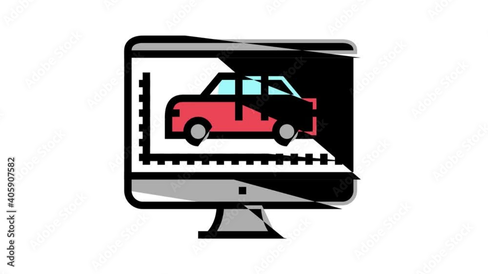 car model sizes and characteristics animated color icon. car model ...