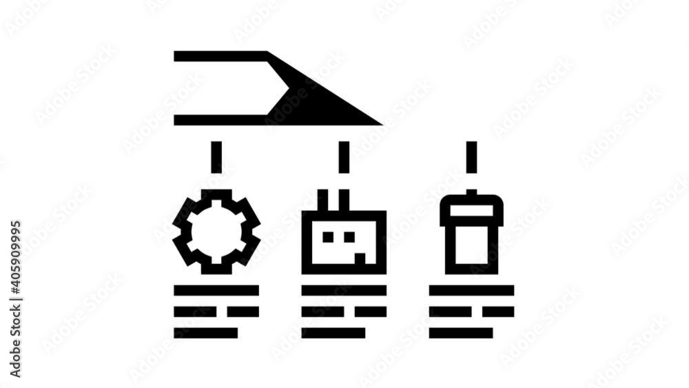 stages of linear economy animated black icon. stages of linear economy ...