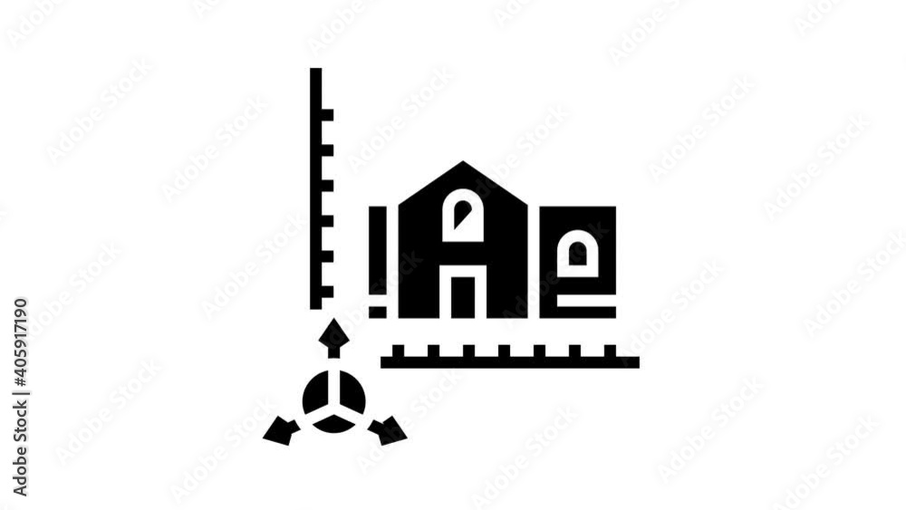 house construction modeling animated glyph icon. house construction ...
